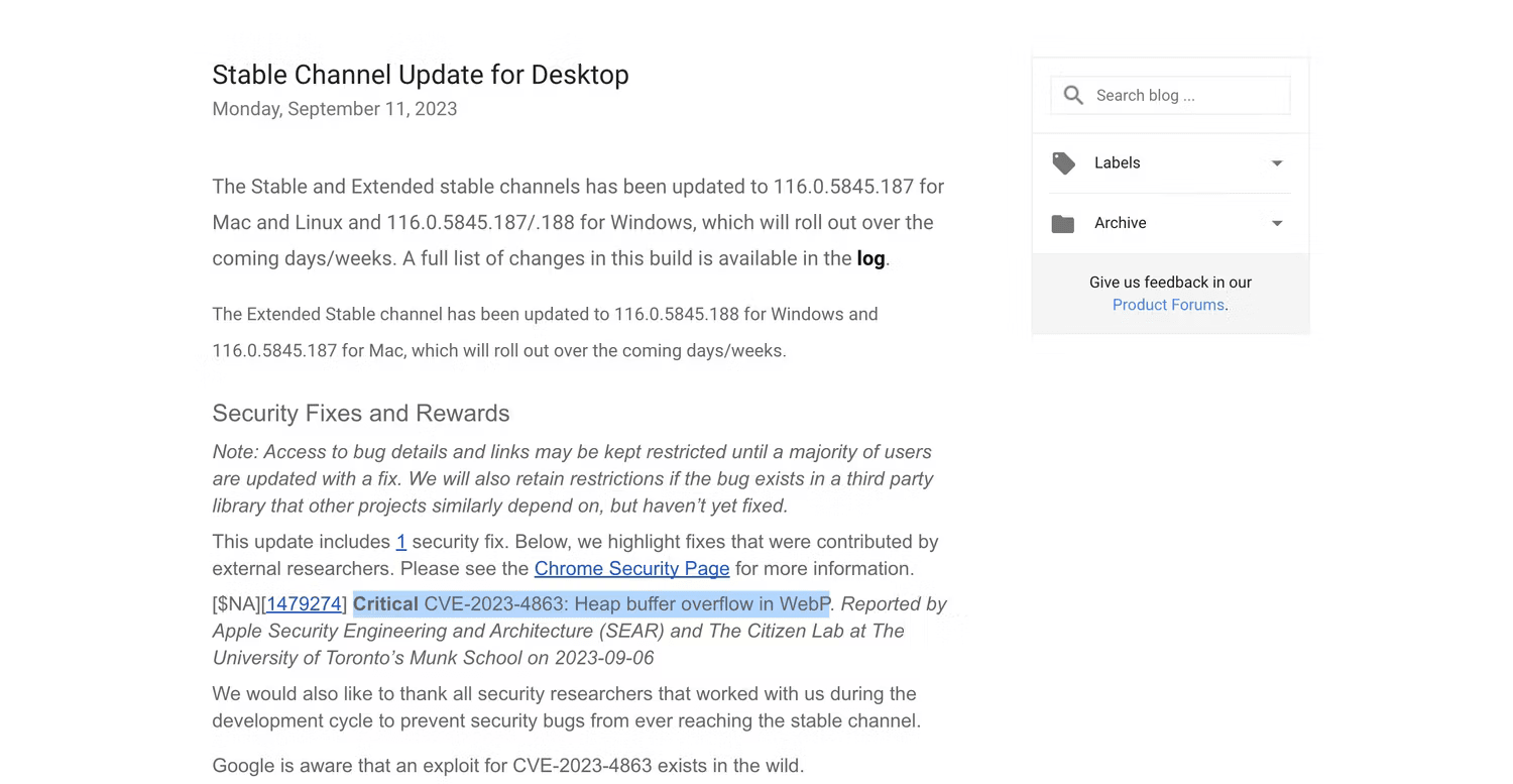 Protecting Your System from the WebP CVE-2023-4863 Vulnerability - Life Conceptual